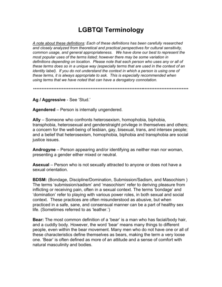 LGBTQI Terminology UCLA LGBT Resource Center LGBTQI Terminology UCLA LGBT Resource Center