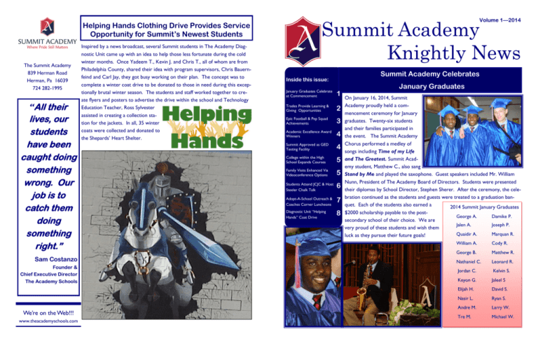 Summit Academy Knightly News