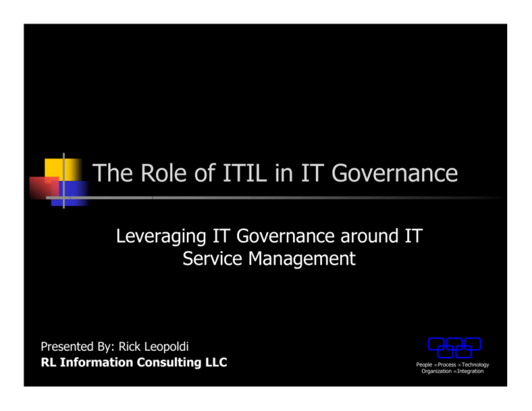 The Role of ITIL in IT Governance