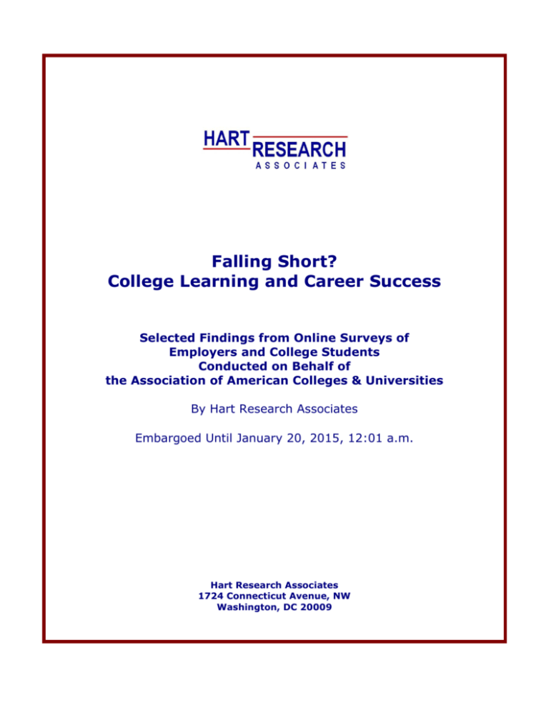 Falling Short? College Learning and Career Success
