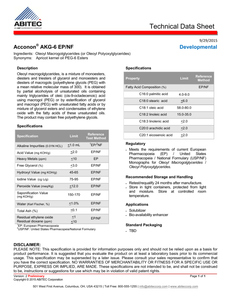 Technical Data Sheet
