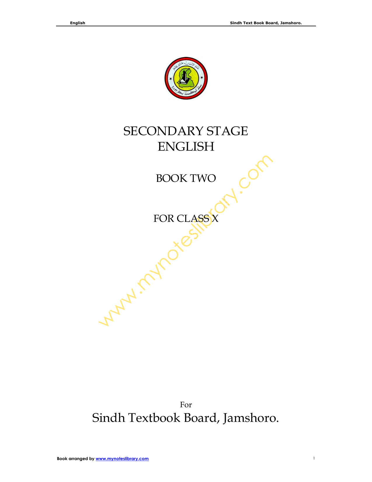 SECONDARY STAGE ENGLISH Sindh Textbook Board Jamshoro SECONDARY STAGE ENGLISH Sindh Textbook Board Jamshoro