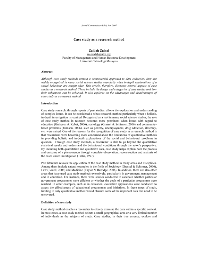 Case Study As A Research Method