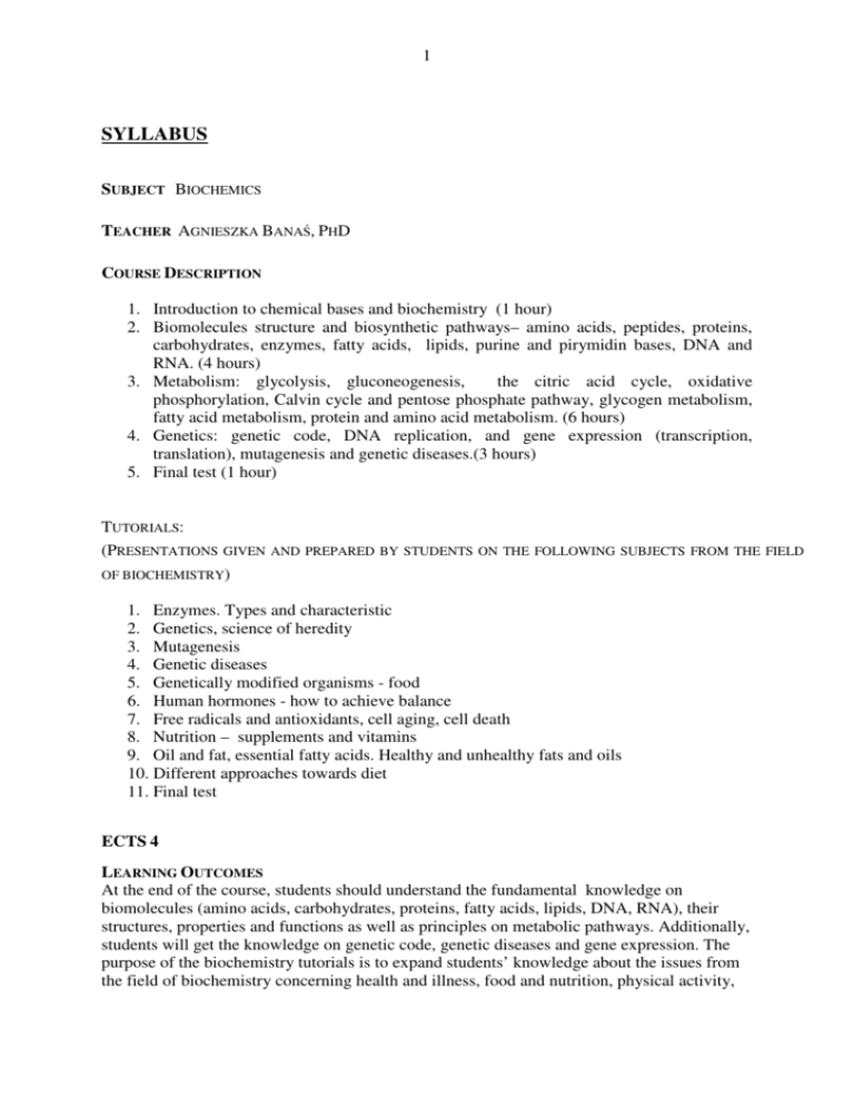 SYLLABUS SYLLABUS