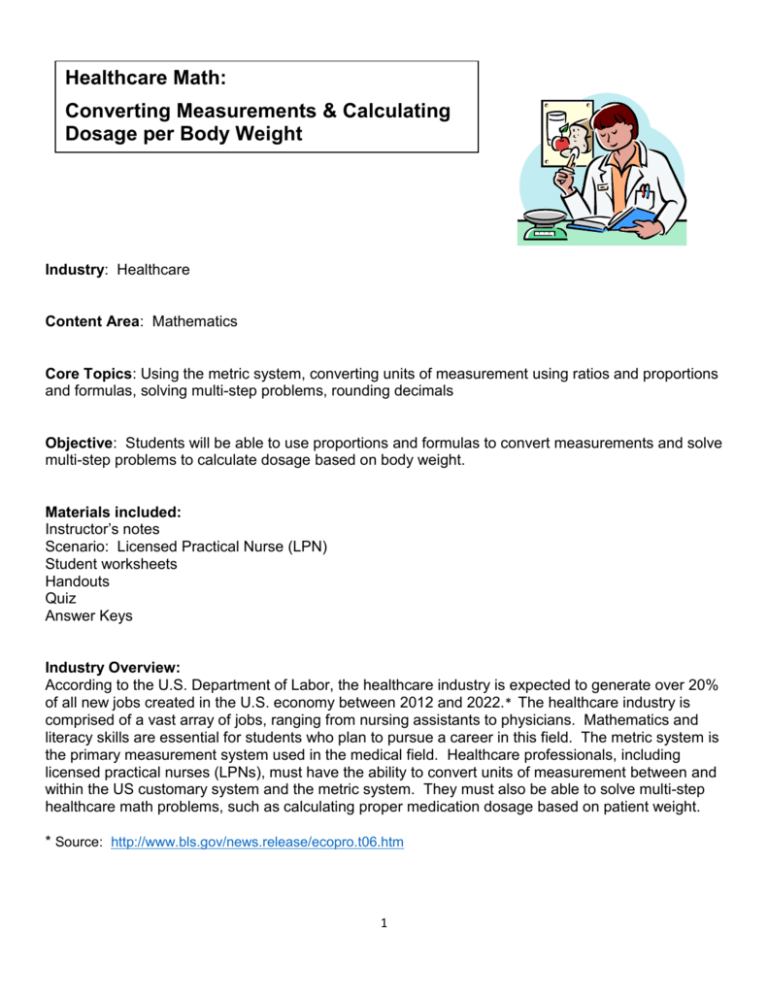 Conversions Dosage By Weight Conversions Dosage By Weight