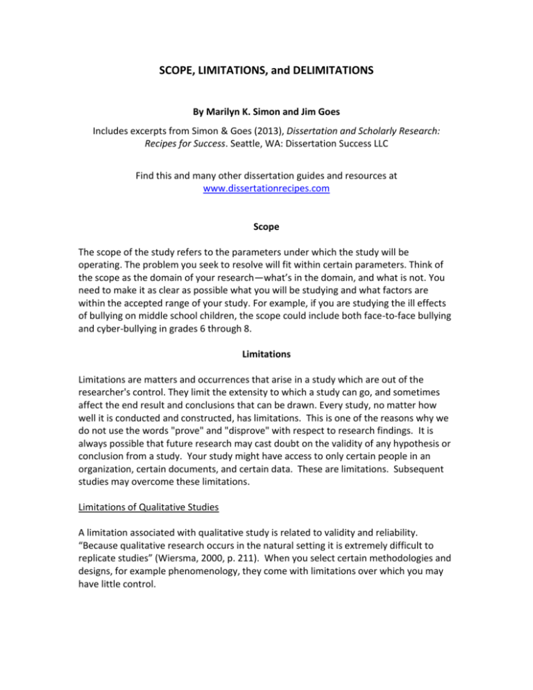  Scope And Limitation Of A Study Scope And Limitation Of The Caen sccm cdp01 engin umich edu 