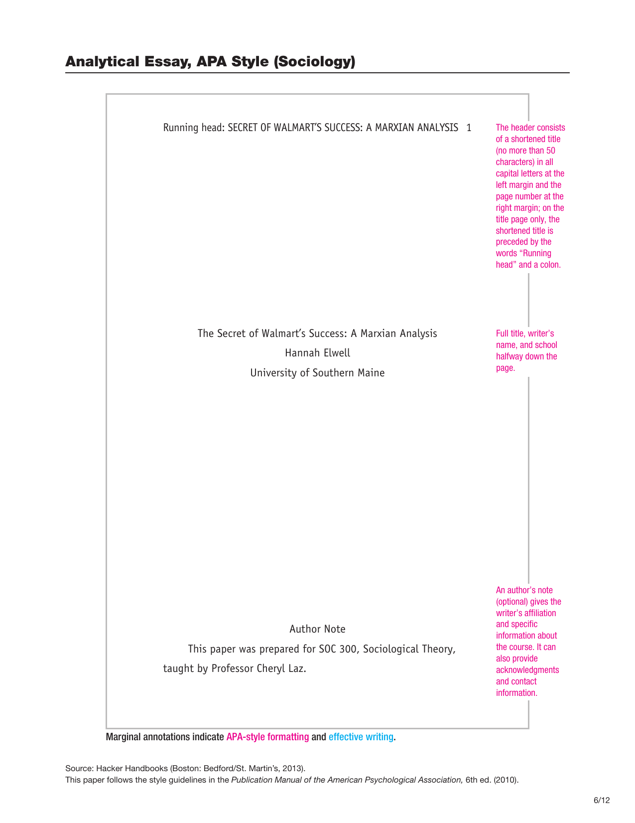 Analytical Essay APA Style Sociology 