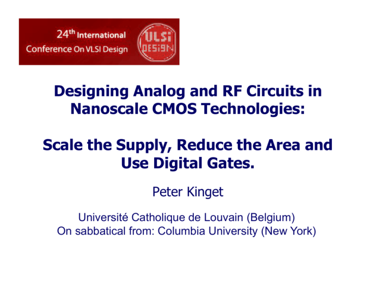 Designing Analog And Rf Circuits In Nanoscale Cmos