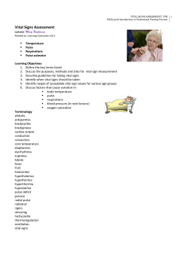 Vital Signs Assignment Worksheet