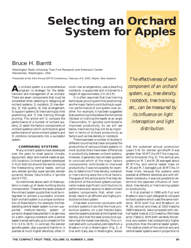Orchard Systems for Apples: Tree Density & Training