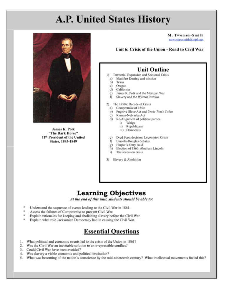 APUSH Unit 5 Overview 2015