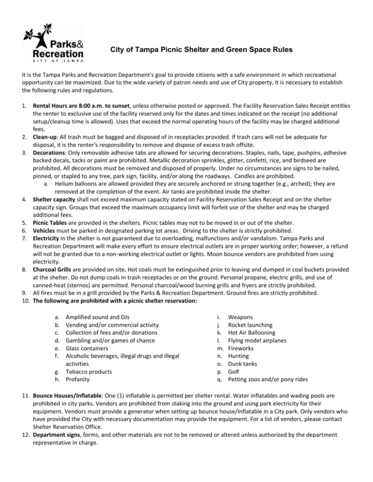 Rules And Regulations Rules And Regulations