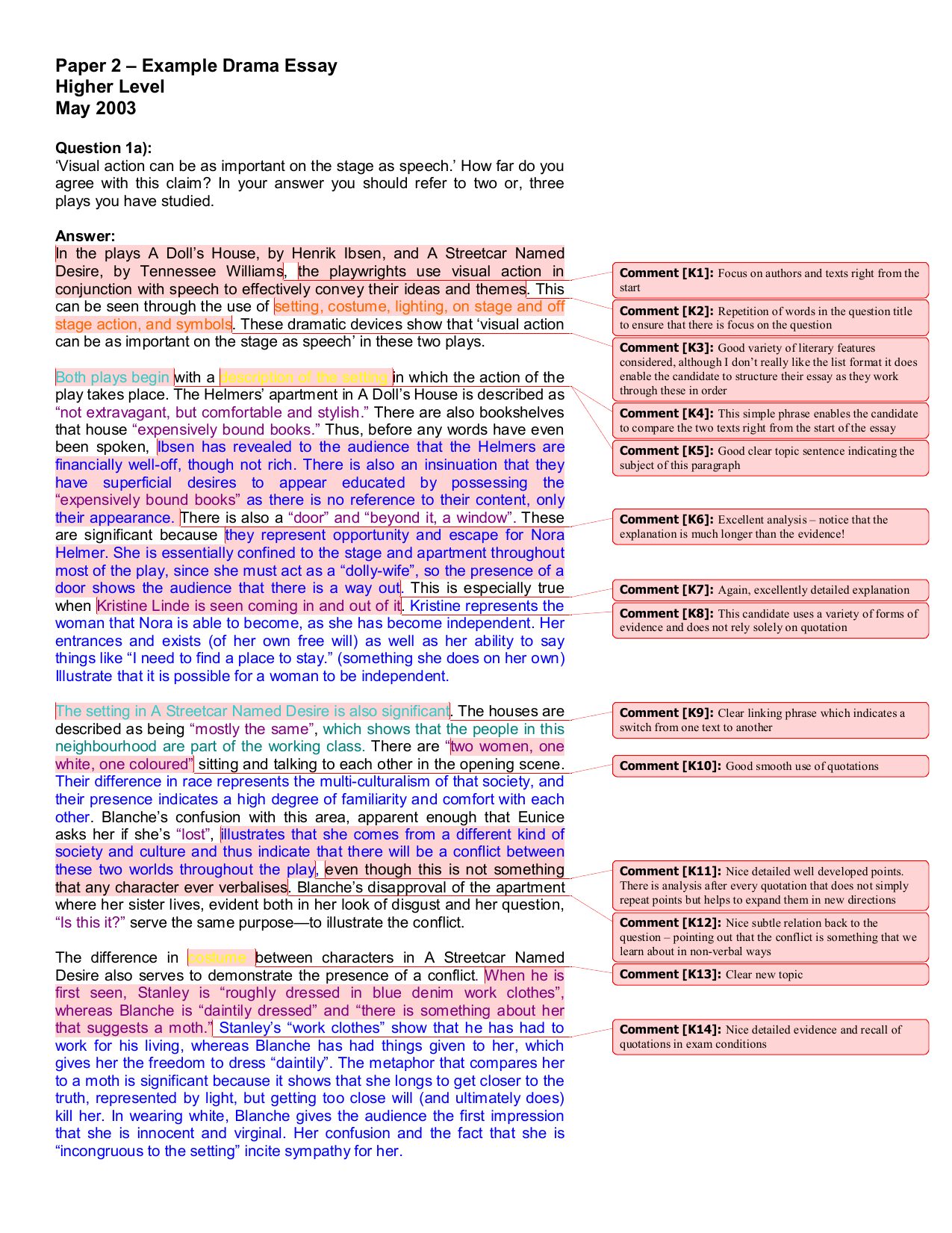 Example Drama Essay Coretan