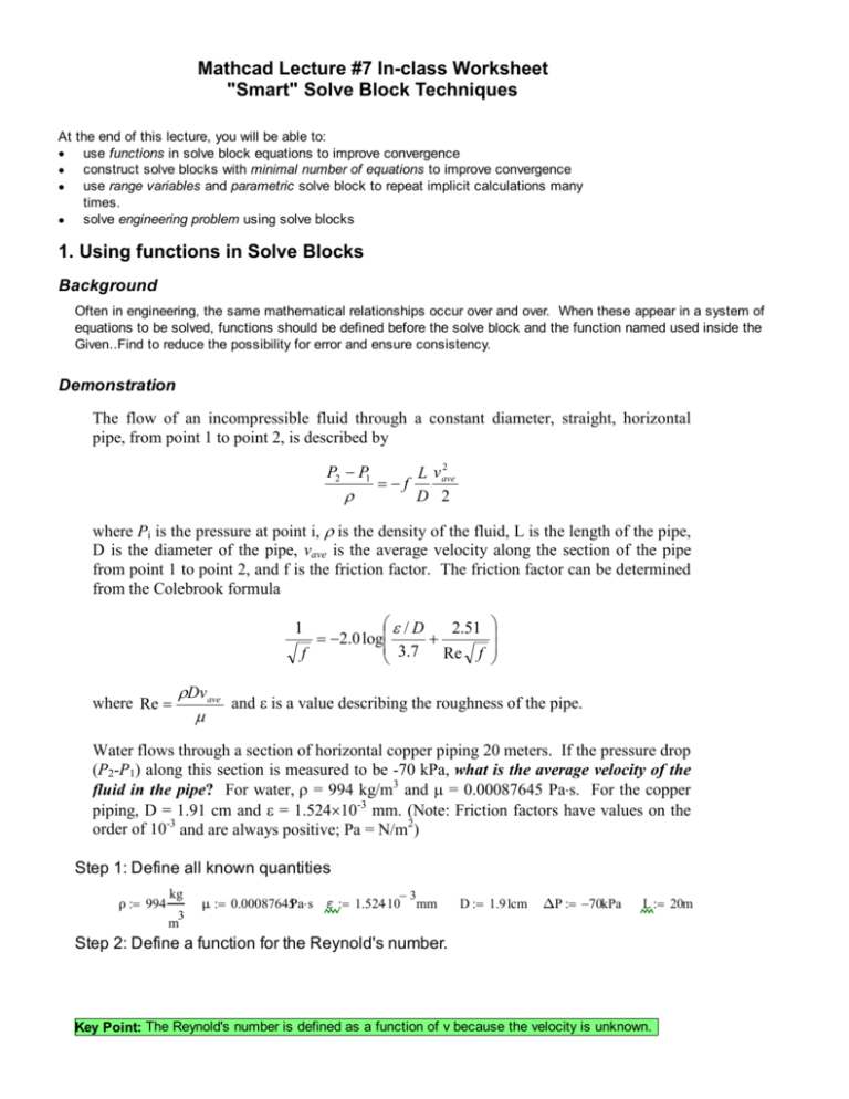 Mathcad Solve blocks with functions xmcd Mathcad Solve blocks with functions xmcd