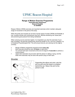 Caregiver Passive Range of Motion Exercises