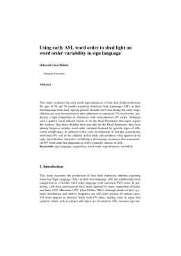 ASL – Grammar Worksheet