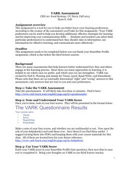 VARK Instructions and Worksheet