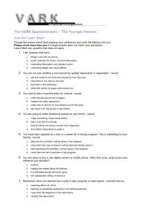 VARK Instructions and Worksheet