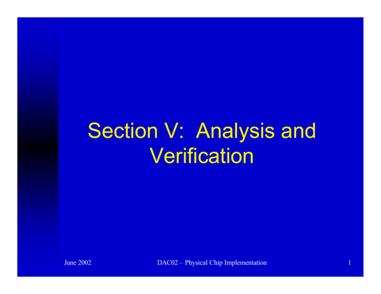 Section V: Analysis and Verification