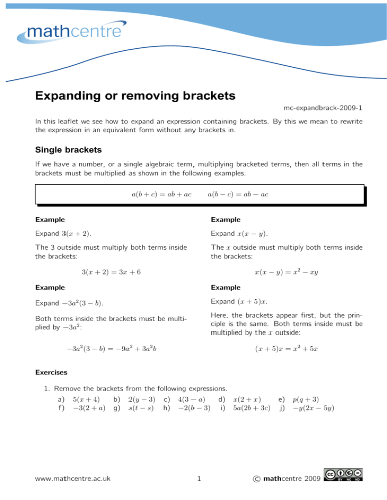 Expanding Or Removing Brackets