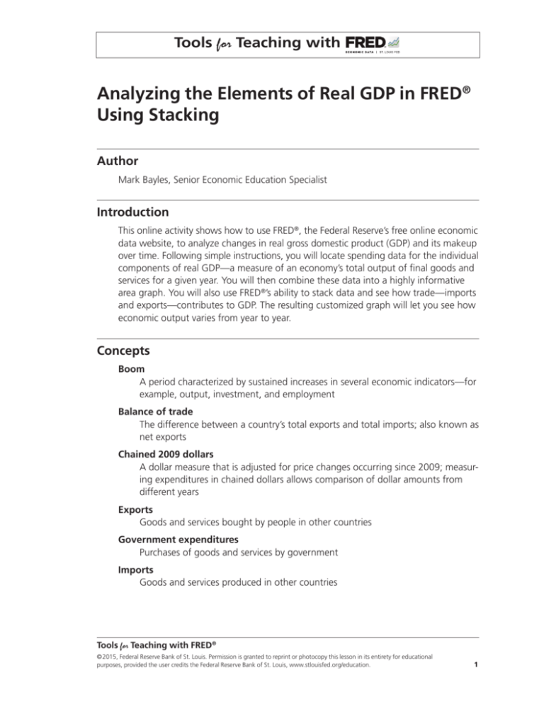 Analyzing the Elements of Real GDP in FRED® Using Stacking