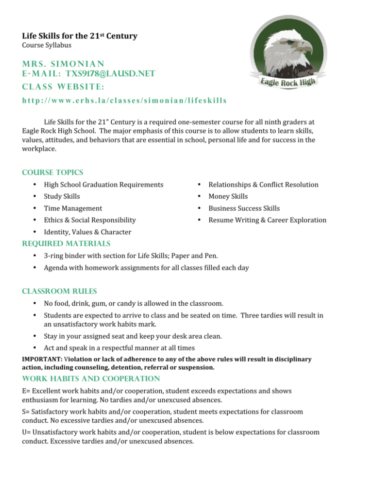 Life Skills syllabus