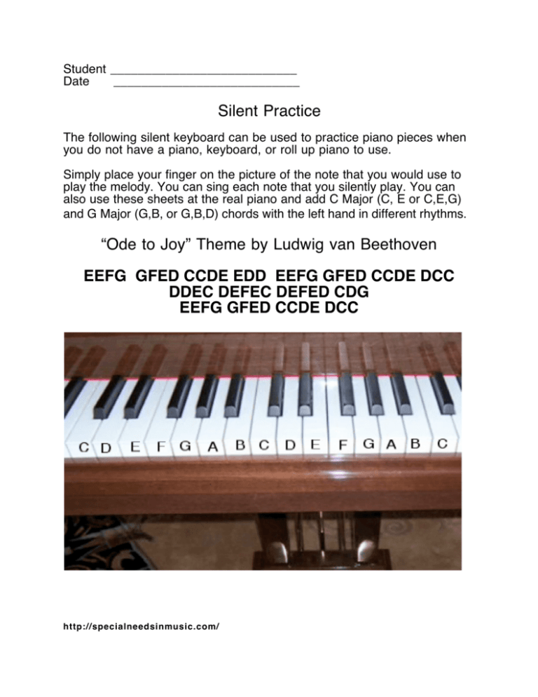 Silent Keyboard Worksheet