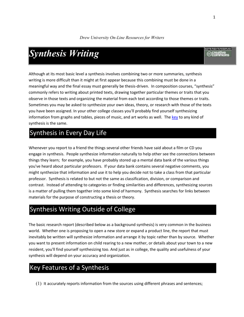 Synthesis Writing