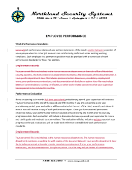 Performance Evaluation memo