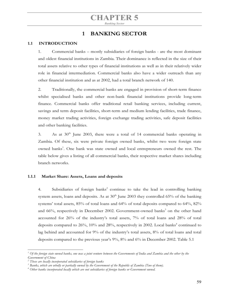 FINANCIAL SECTOR DEVELOPMENT PLAN (FSDP) FOR ZAMBIA