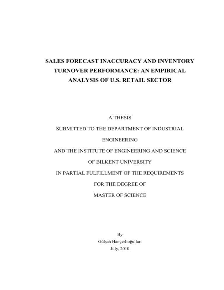 sales forecast inaccuracy and inventory turnover