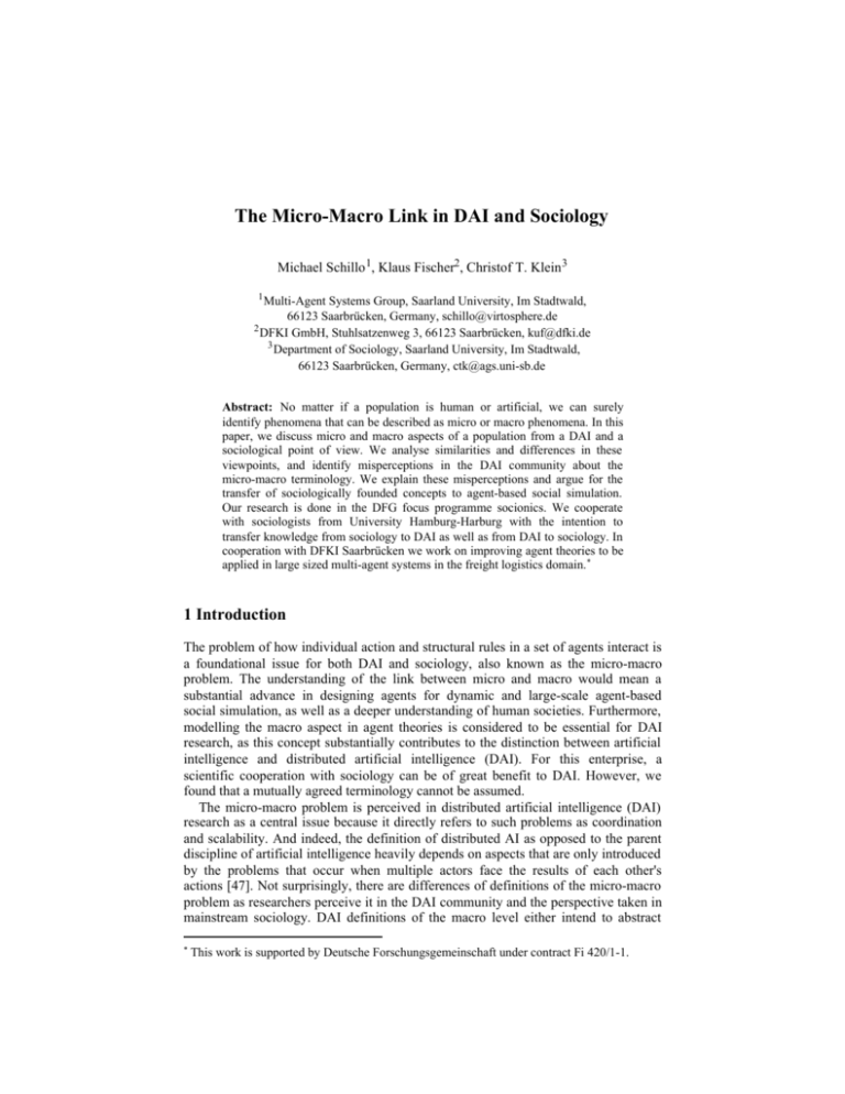 The Micro Macro Link In DAI And Sociology Iscte iul