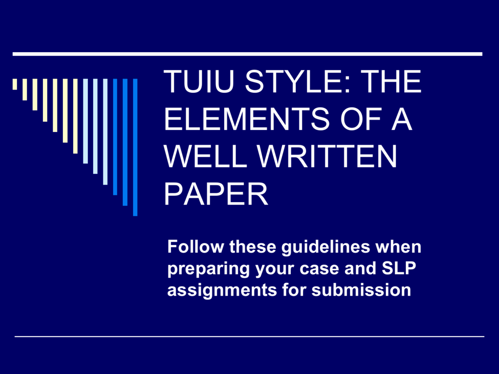Elements Of A Well Written Paper