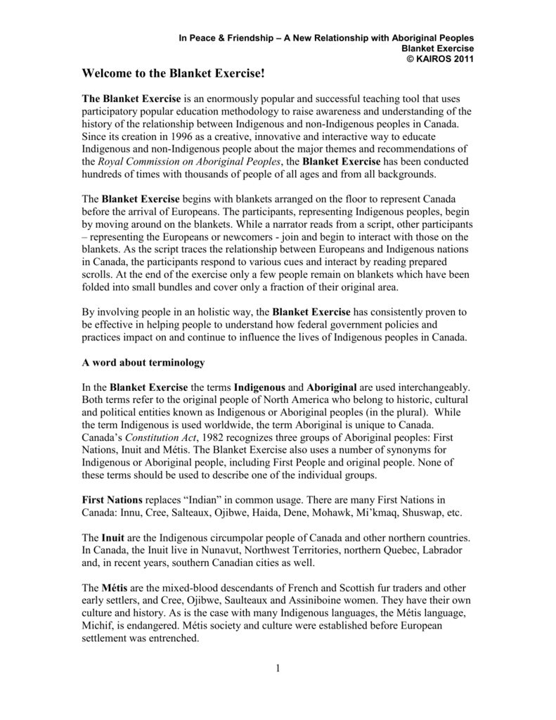 the Blanket Exercise!