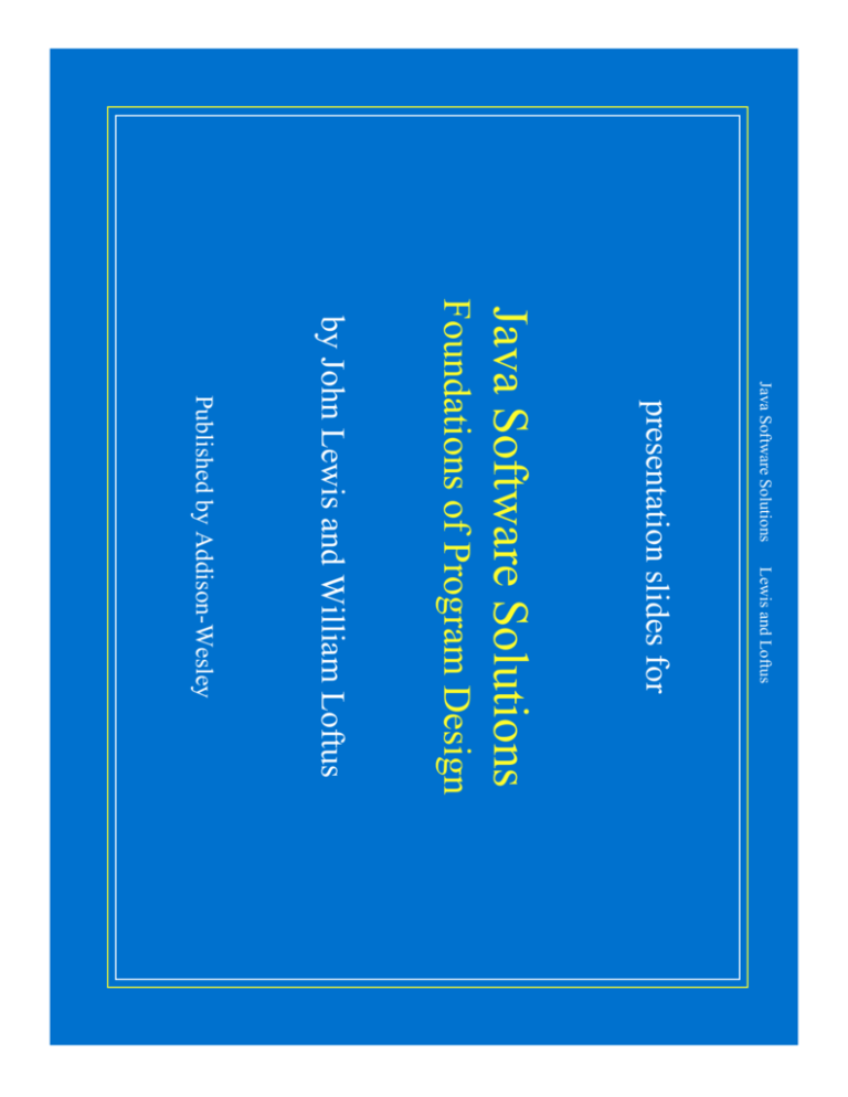 Java Software SolutionsFoundations Of Program Design