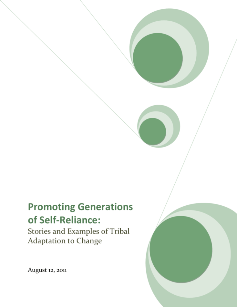 Promoting Generations Of Self Reliance Stories And