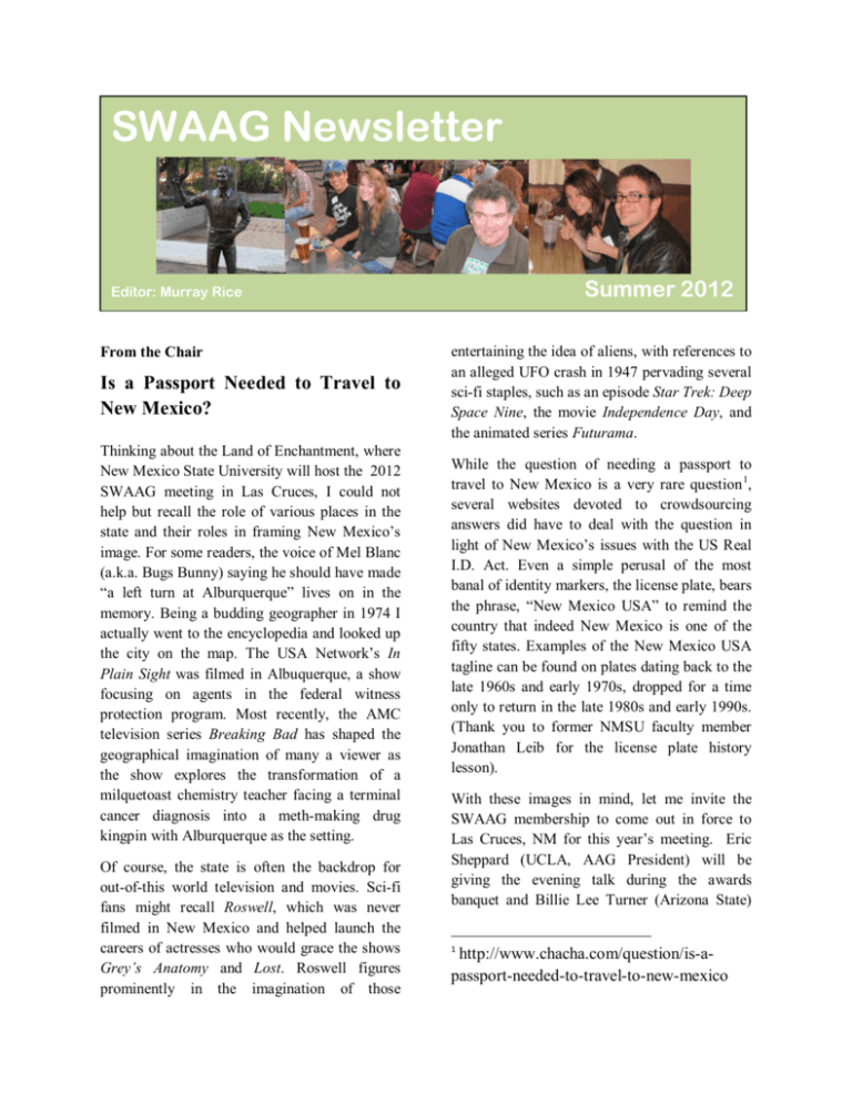 SWAAG Newsletter