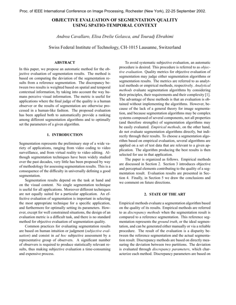 Objective Evaluation Of Segmentation Quality Using