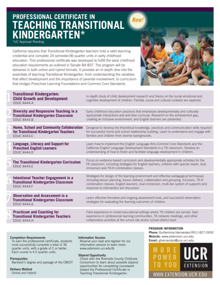 Transitional Kindergarten Program Transitional Kindergarten Program