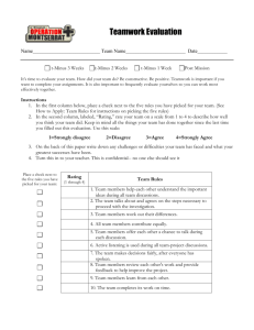 Peer Evaluation Form for Group Work