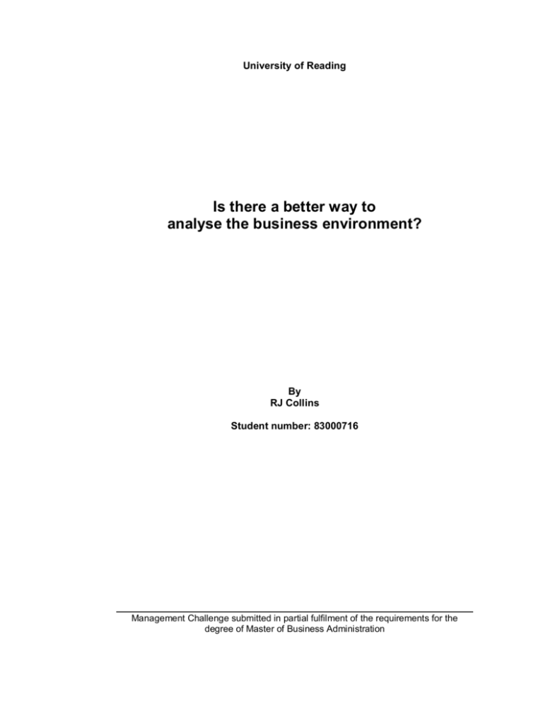 Is There A Better Way To Analyse The Business Environment 