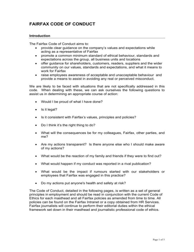 Code Of Conduct