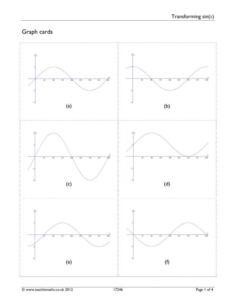 Graph Cards Teachit Maths