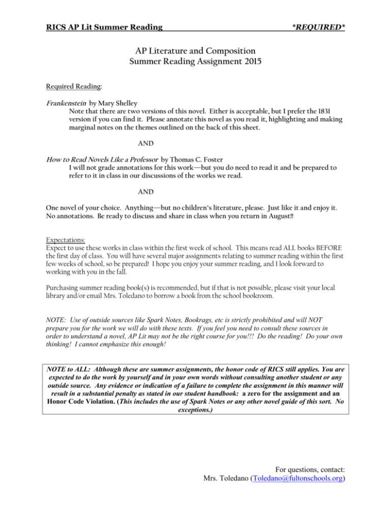 12th Grade AP Literature Composition 12th Grade AP Literature Composition