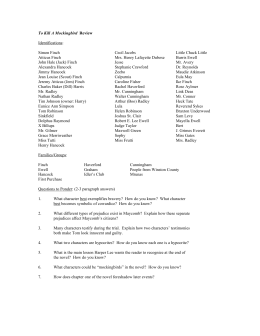 TO KILL A MOCKINGBIRD CHARACTER CHART