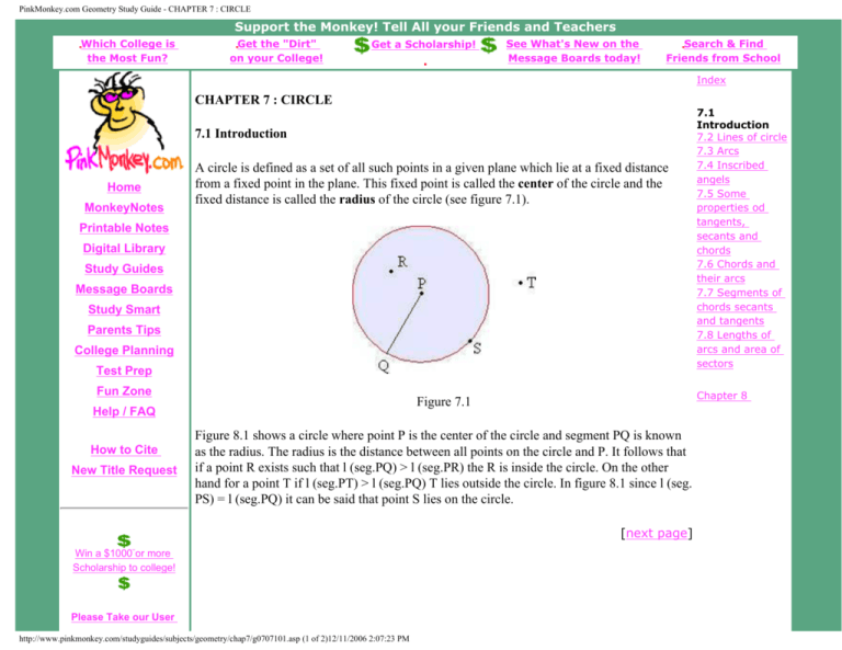 PinkMonkey Geometry Study Guide PinkMonkey Geometry Study Guide