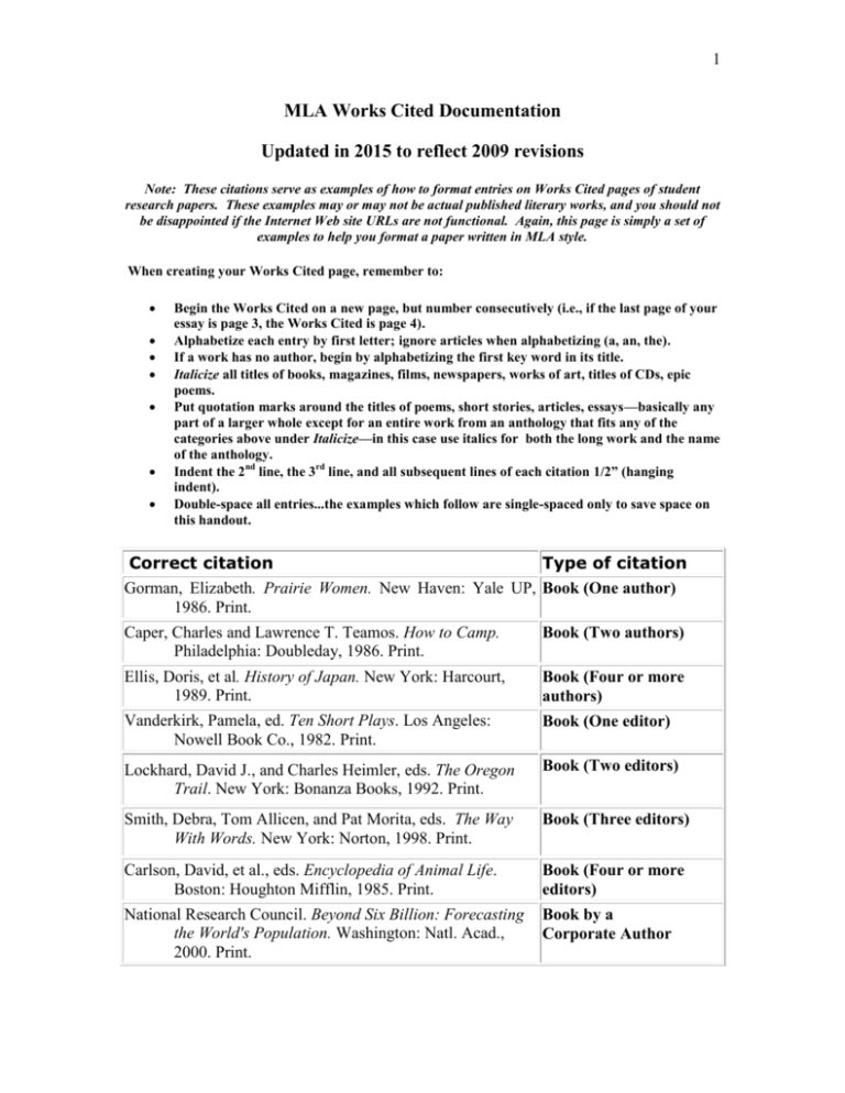 MLA Basic Documentation Guide
