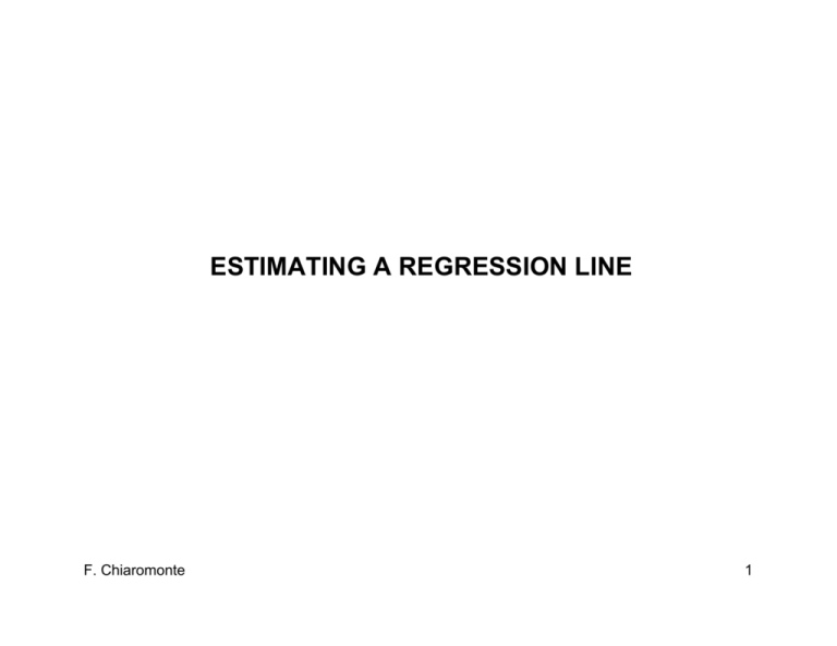 ESTIMATING A REGRESSION LINE