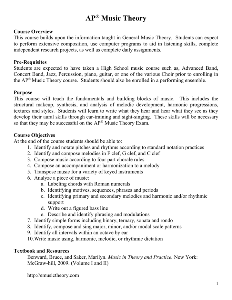AP Music Theory Syllabus 15 16