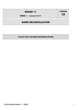 Grade 11 Bank Reconciliation Work